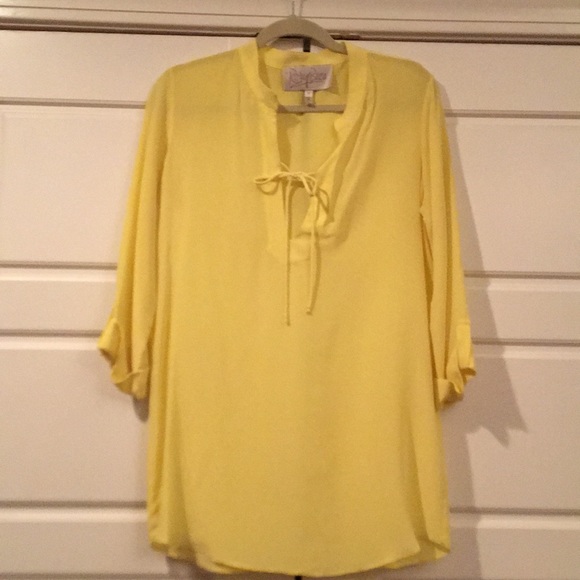 Rory Beca | Tops | Rory Becca Yellow Silk Tunic Top Medium | Poshmark